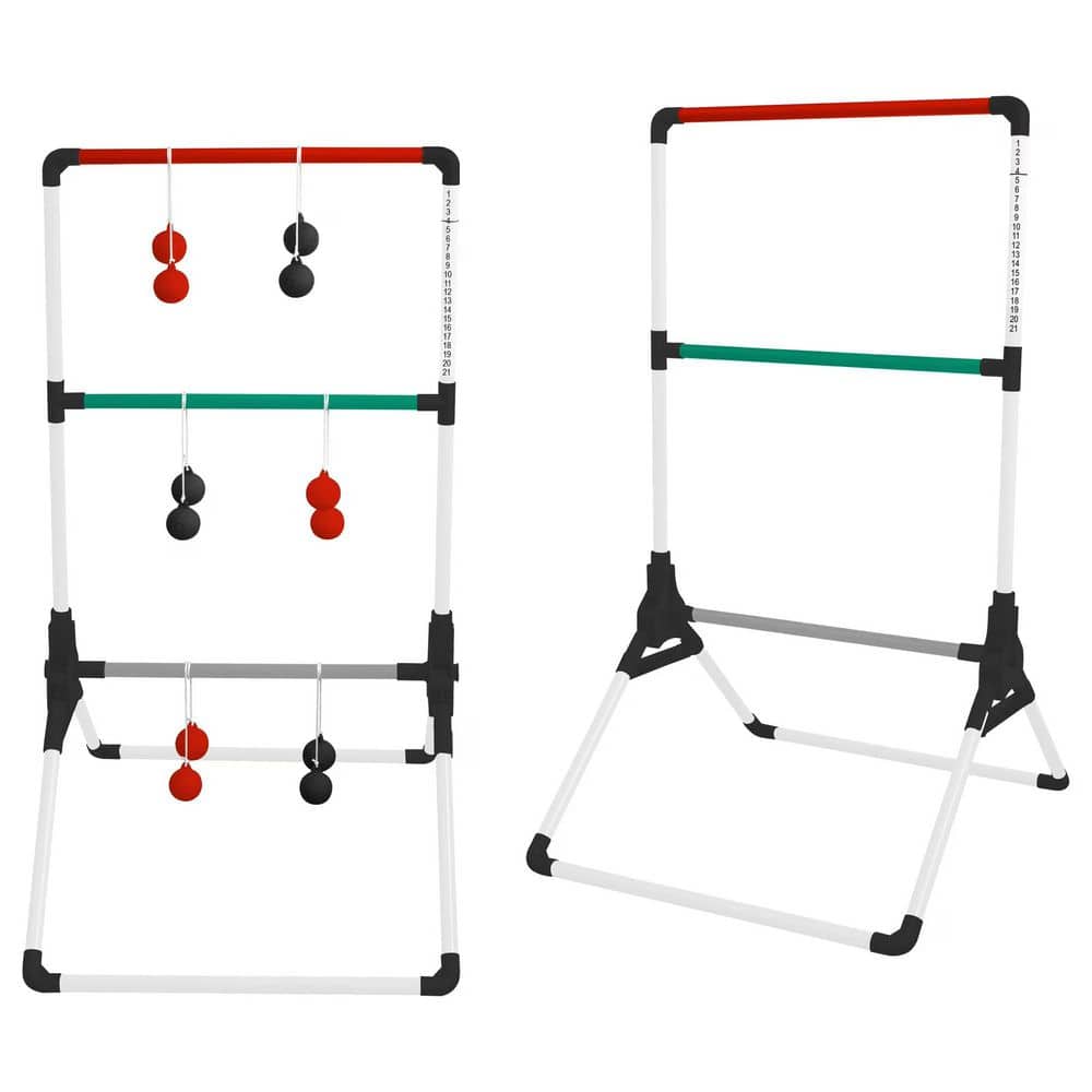 MD Sports Ladder Toss Game Set with Foldable PVC Frame, Weighted Base ...