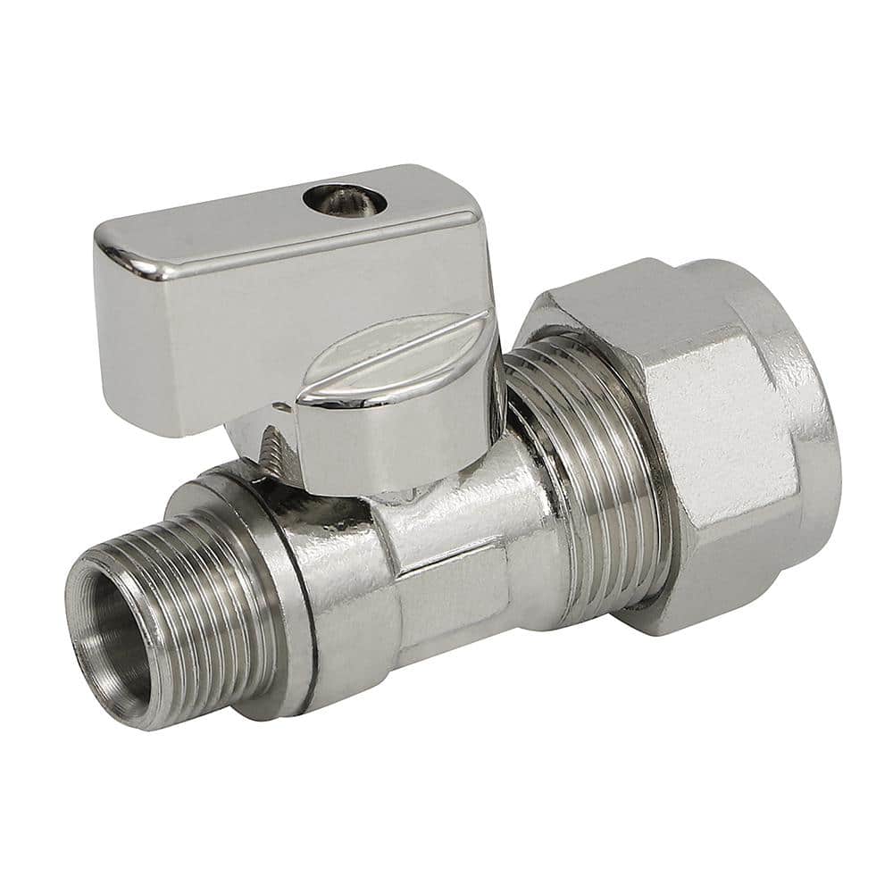 PLUMBFLEX 5/8 in. COMP x 3/8 in. OD COMP Quarter Turn Straight Compact ...