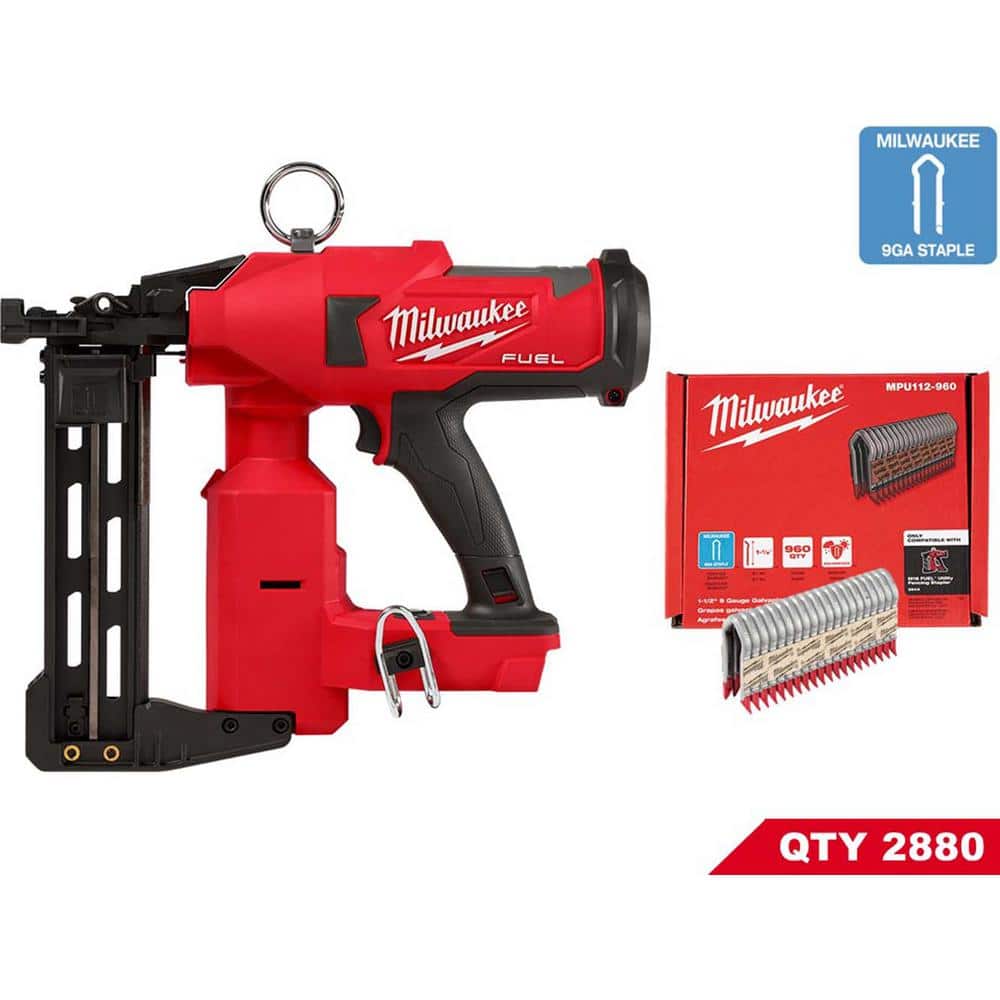 Milwaukee M18 FUEL 18-Volt Brushless Cordless Utility Fencing Stapler w ...