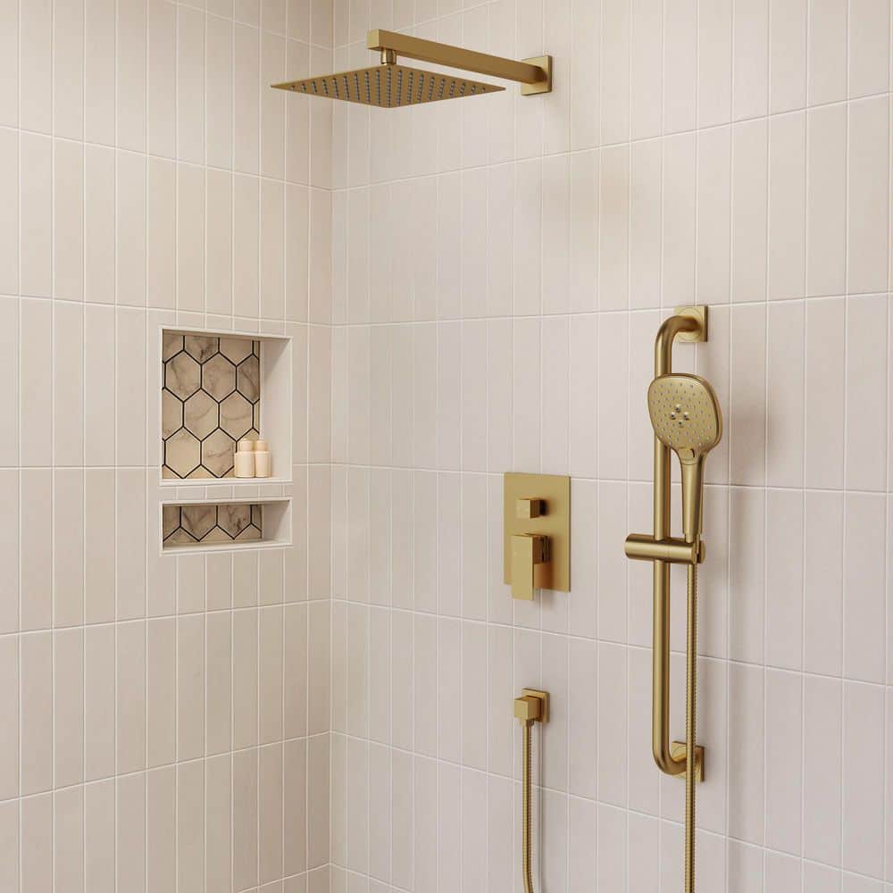 EVERSTEIN Single Handle 2-Spray Shower Faucet 2.5 GPM with Pressure ...