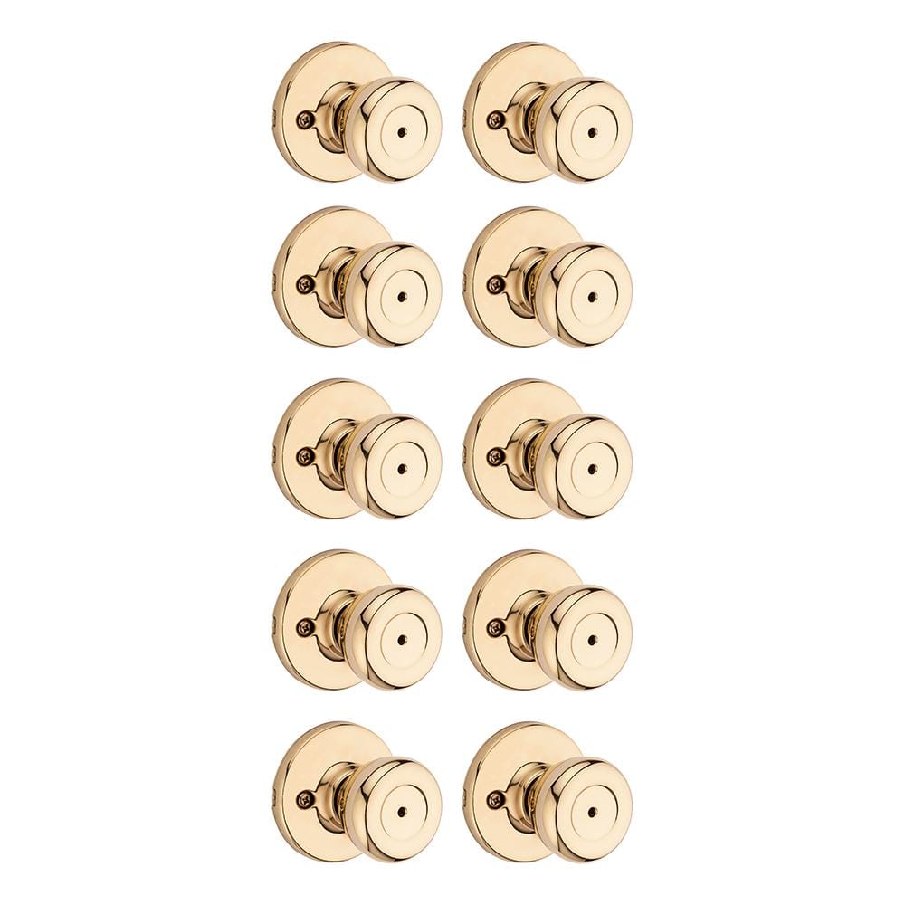 Kwikset Tylo Polished Brass Privacy Bed/Bath Door Knob 10 Pack 300T 3 ...