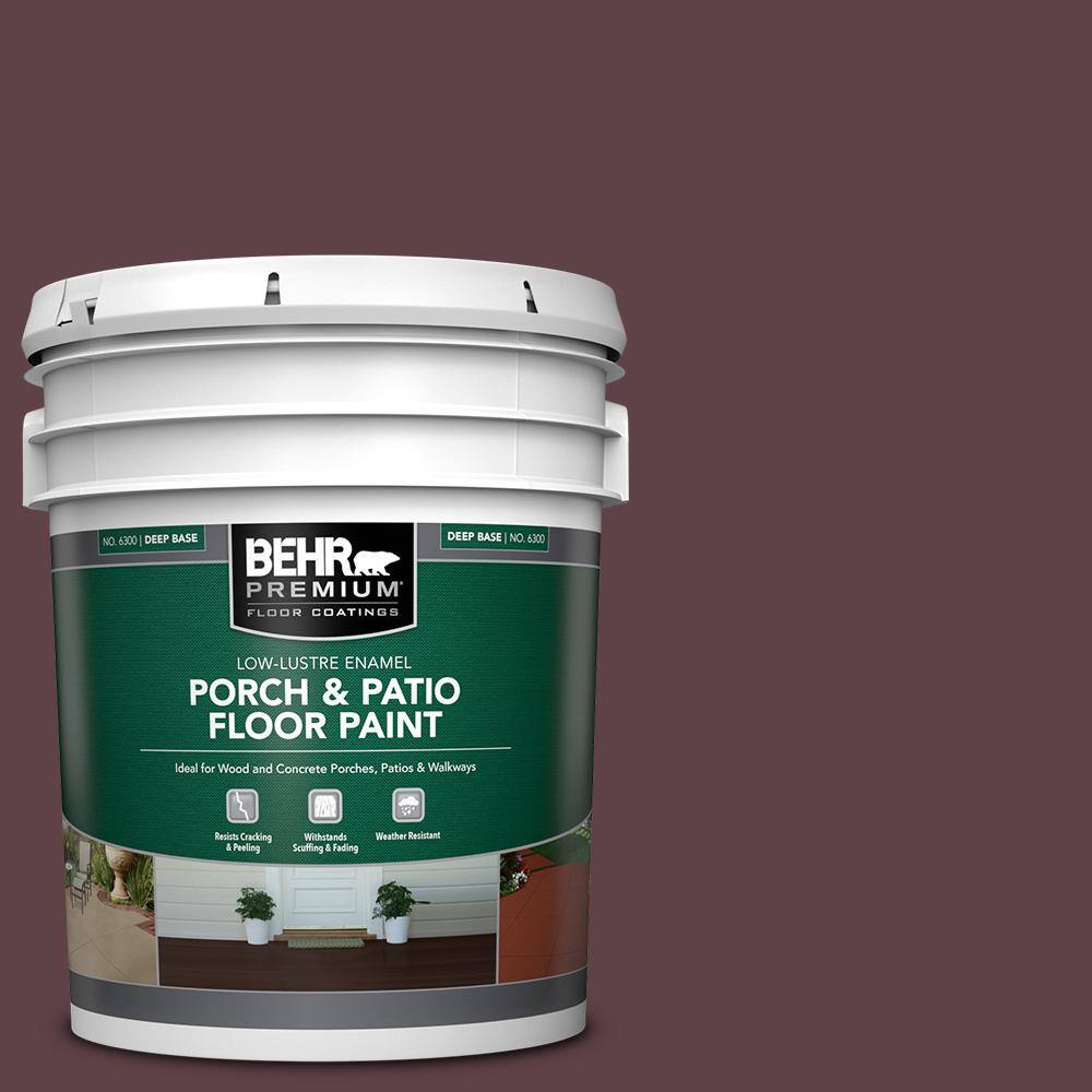 BEHR PREMIUM 5 gal. #110F-7 Deep Garnet Low-Lustre Enamel Interior ...
