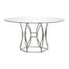 Laurie 60 in. Silver Glass Round Dining Table GW119ST60 - The Home Depot
