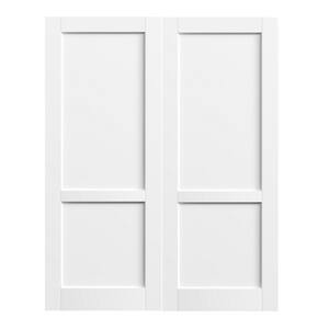 TENONER 28 in. x 80 in. 2-Panel, White Primed, Solid Wood & MDF ...