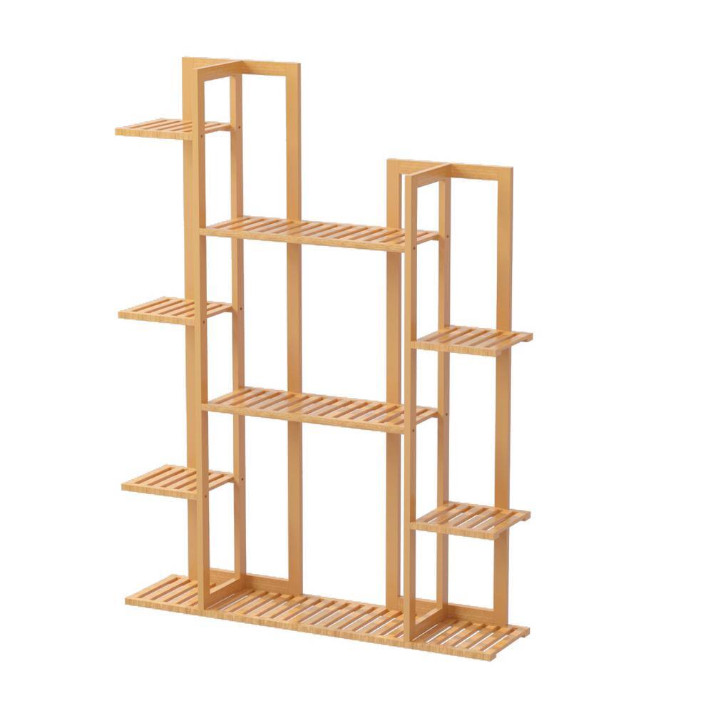 Kingdely 6 -Tier Wooden Bamboo Rack Indoor Outdoor Bamboo Shelf Flower ...