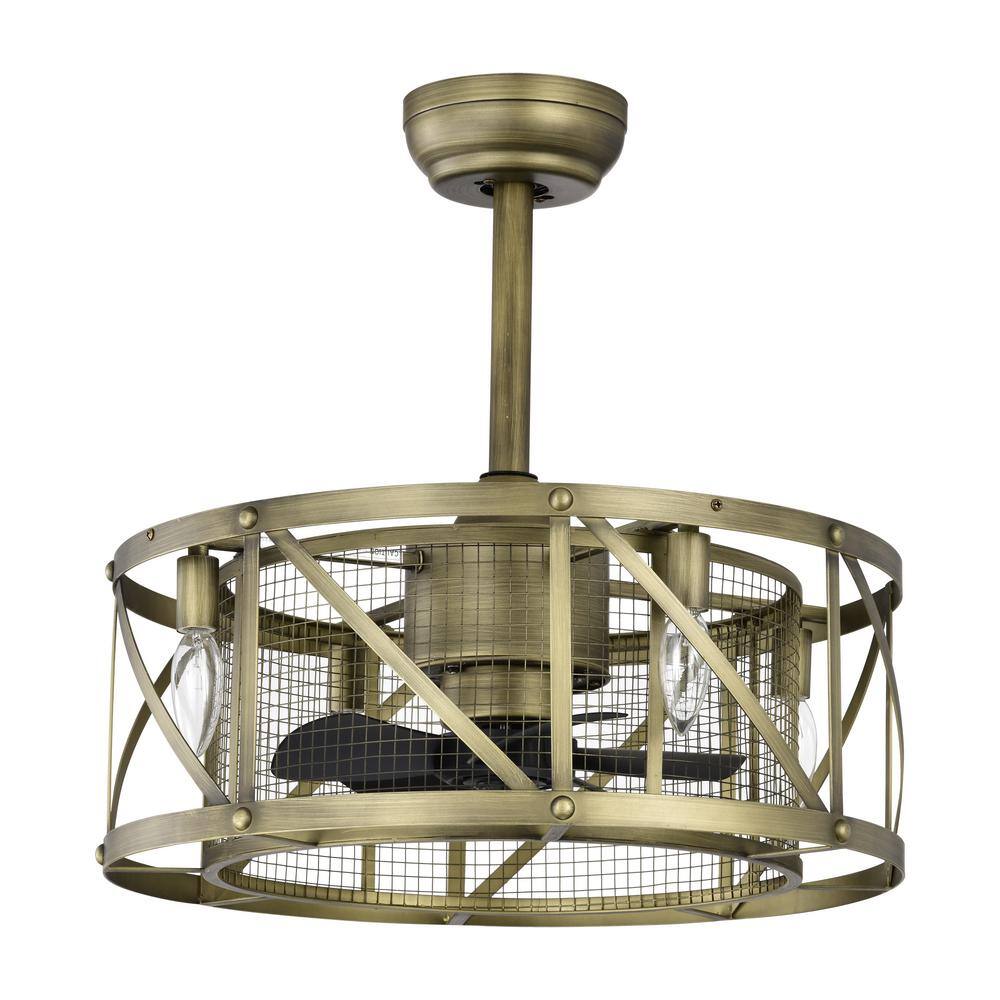 20 in. Indoor Antique Brown Low Profile Small Ceiling Fan with 3 ...