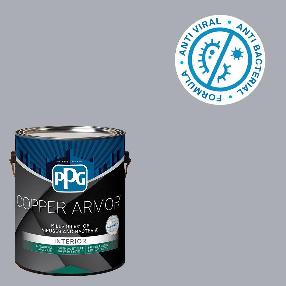 COPPER ARMOR 1 gal. PPG0993-3 Gosling Gray Semi-Gloss Antiviral and ...