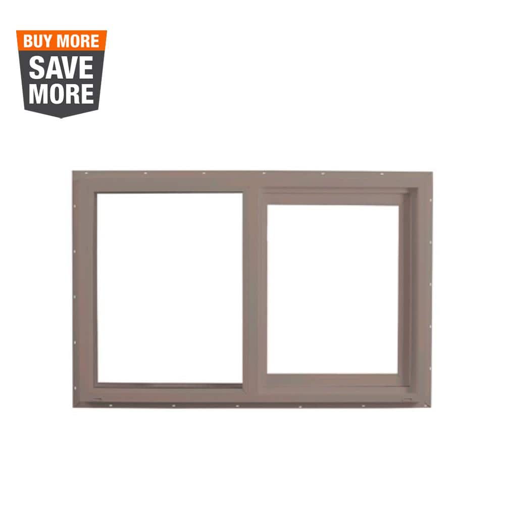Ply Gem 35.5 in. x 35.5 in. Select Series Clay Vinyl Left-Hand Sliding ...