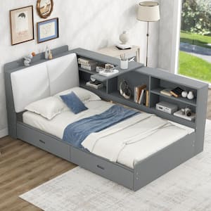 Noble House Cub Gray Wood Frame Full Size Daybed with Rotatable Board ...