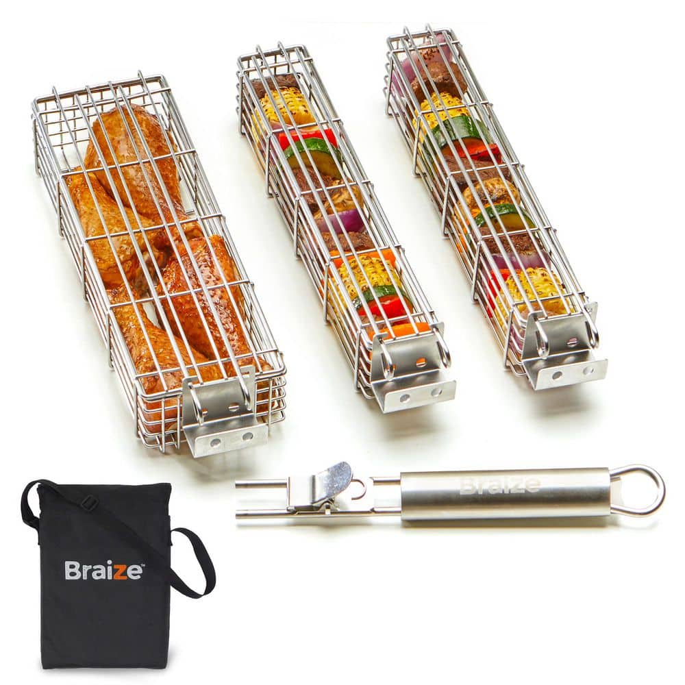 3-Piece Kabob Basket Combo Set BRZ-001-2 - The Home Depot