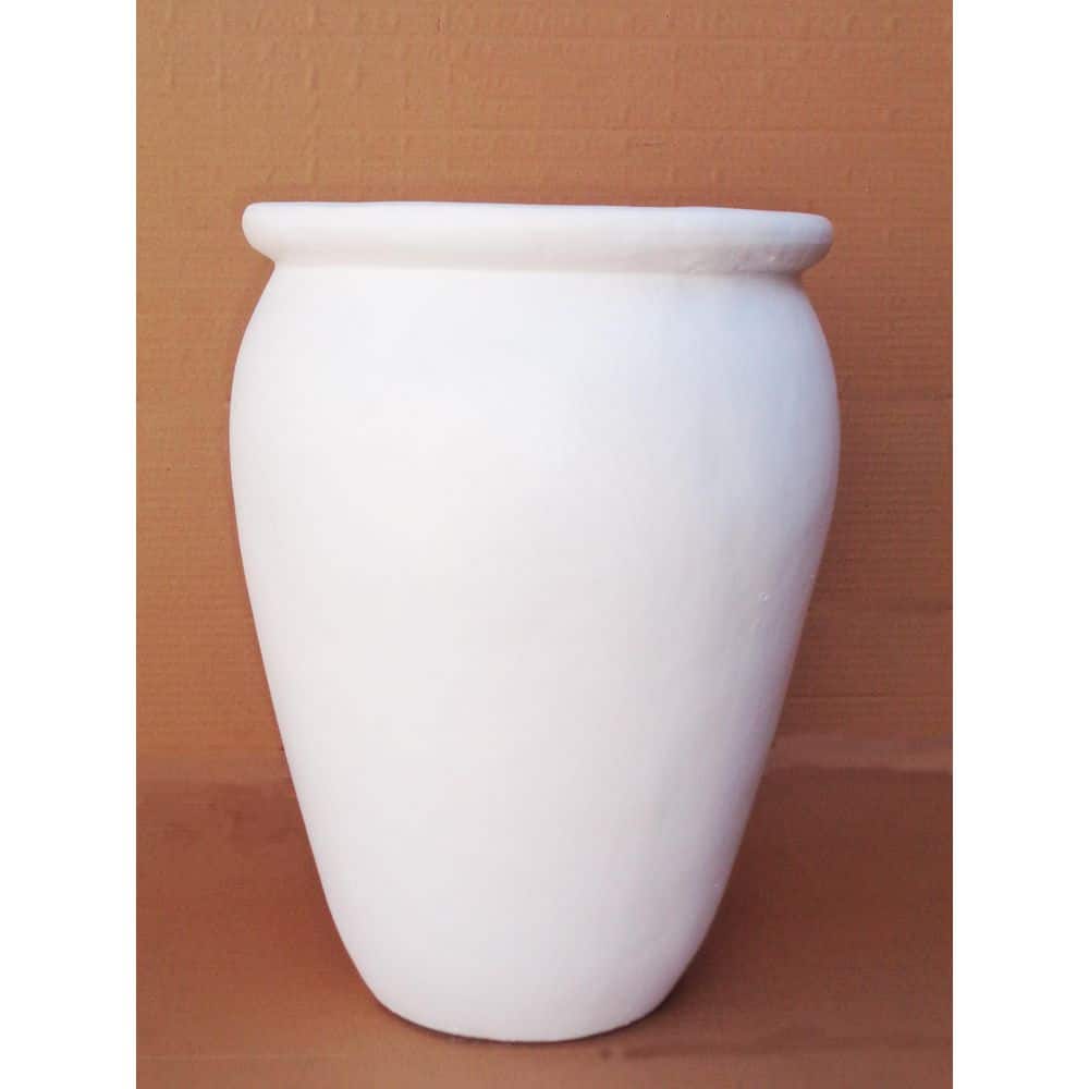 PRIVATE BRAND UNBRANDED Tall White Clay Pot CC-23 - The Home Depot