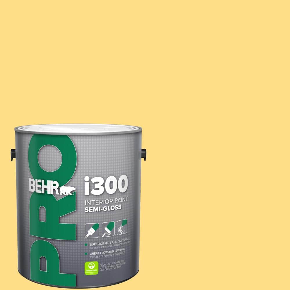 BEHR PRO 1 gal. #330B-5 Yellow Corn Semi-Gloss Interior Paint PR37001 ...