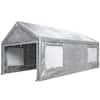 VIVOHOME 10 ft. x 12 ft. Gray Heavy-Duty Pop-Up Canopy with Triangular ...