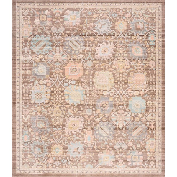 Tayse Rugs Crestwood Brown 5 ft. x 7 ft. Oriental Indoor Area Rug ...