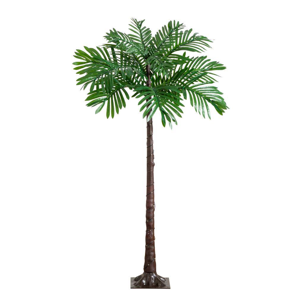 Nearly Natural 4 ft. UV Resistant Lighted Artificial Palm Tree with 127 ...