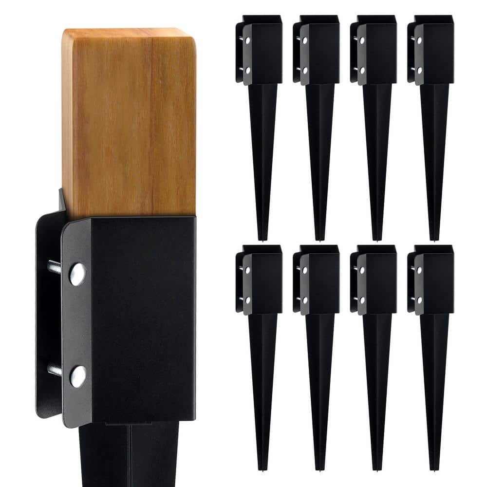 SVOPES Fence Post Anchor Ground Spike, 8 Pack, 24 x 4 x 4 Inches, Metal ...