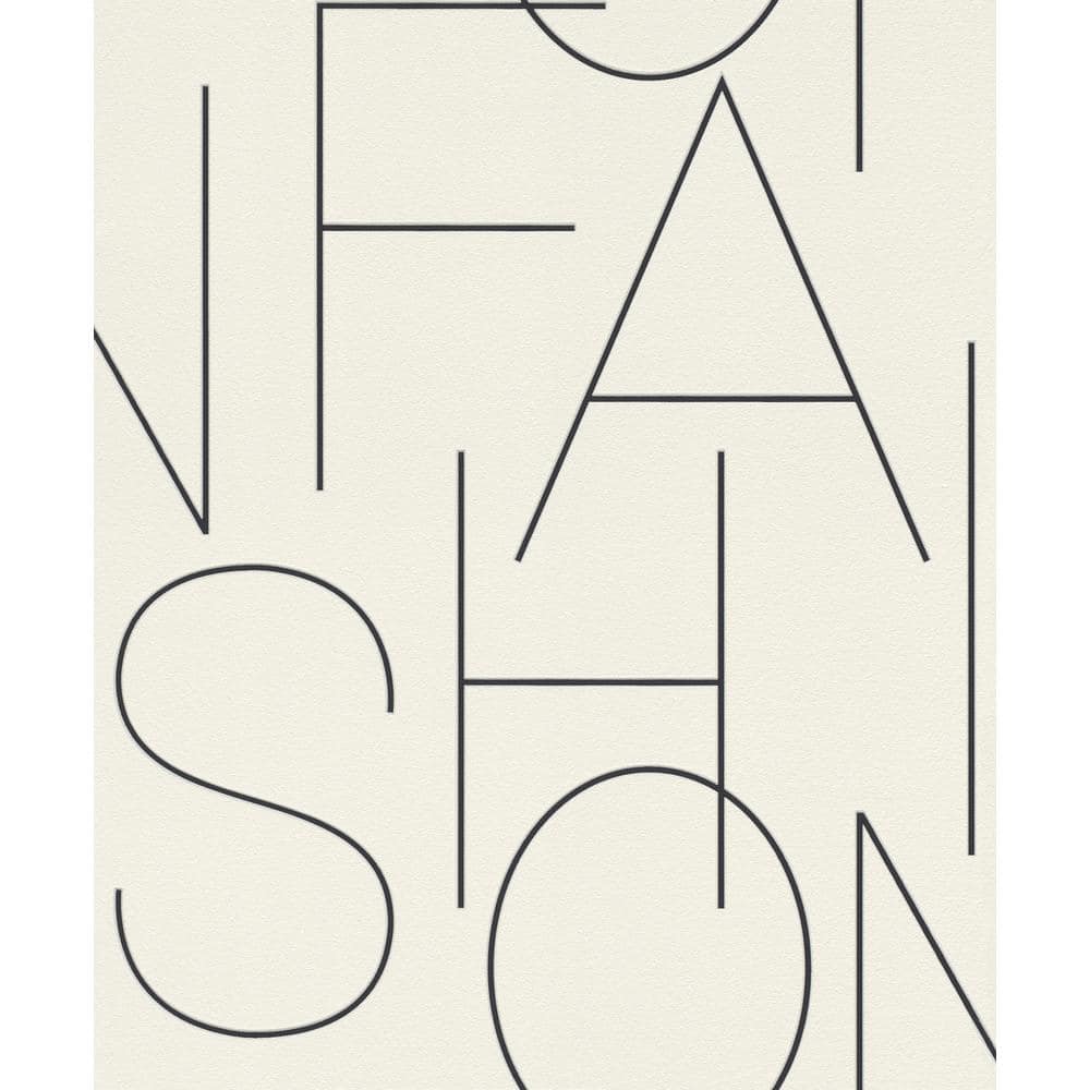 rasch Runway White Typography Wallpaper RH464528 - The Home Depot