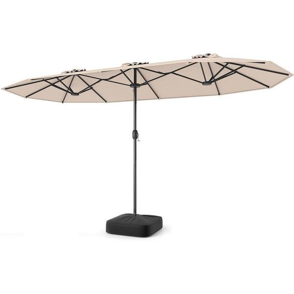 13 ft. Metal Double-sided Patio Umbrella in Beige D0CTY5YV8Z - The Home ...