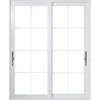 JELD-WEN V4500 60x80 Right-Hand Low-E Black Vinyl Double Prehung Patio Door w/ White Interior ...