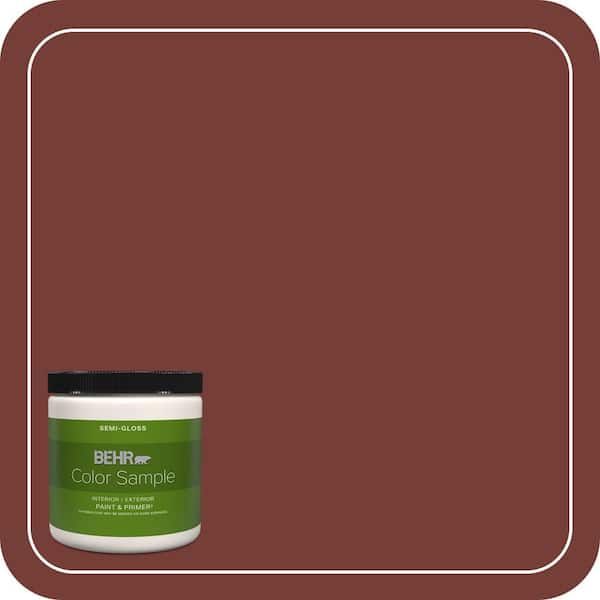 BEHR PREMIUM PLUS 8 oz. #BXC-76 Florence Red Semi-Gloss Interior ...