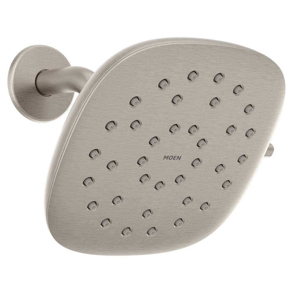 MOEN Verso Square 8-Spray Patterns with 1.75 GPM 6 in. Wall Mount Fixed ...