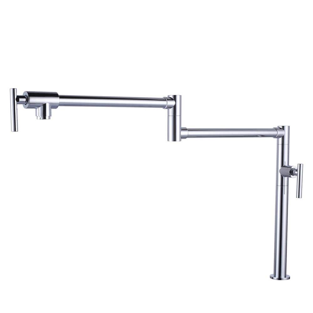 WOWOW Solid Brass Deck Mount Pot Filler Faucet, Pot Filler with ...