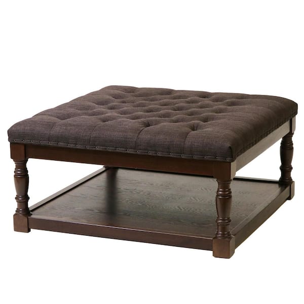 Warehouse of Tiffany Cairona Brown Tufted Textile 34 in. Shelved ...