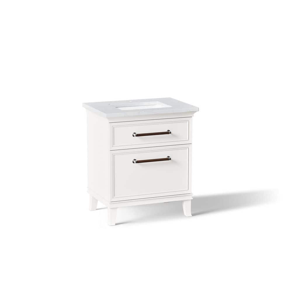 KOHLER Artifacts 30 in. Freestanding Linen White Bath Vanity with White ...