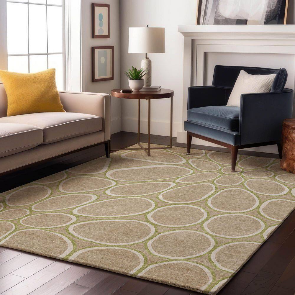 Addison Rugs Mayfield Premium Machine Washable Abstract AMF1041 Tan 9 ...