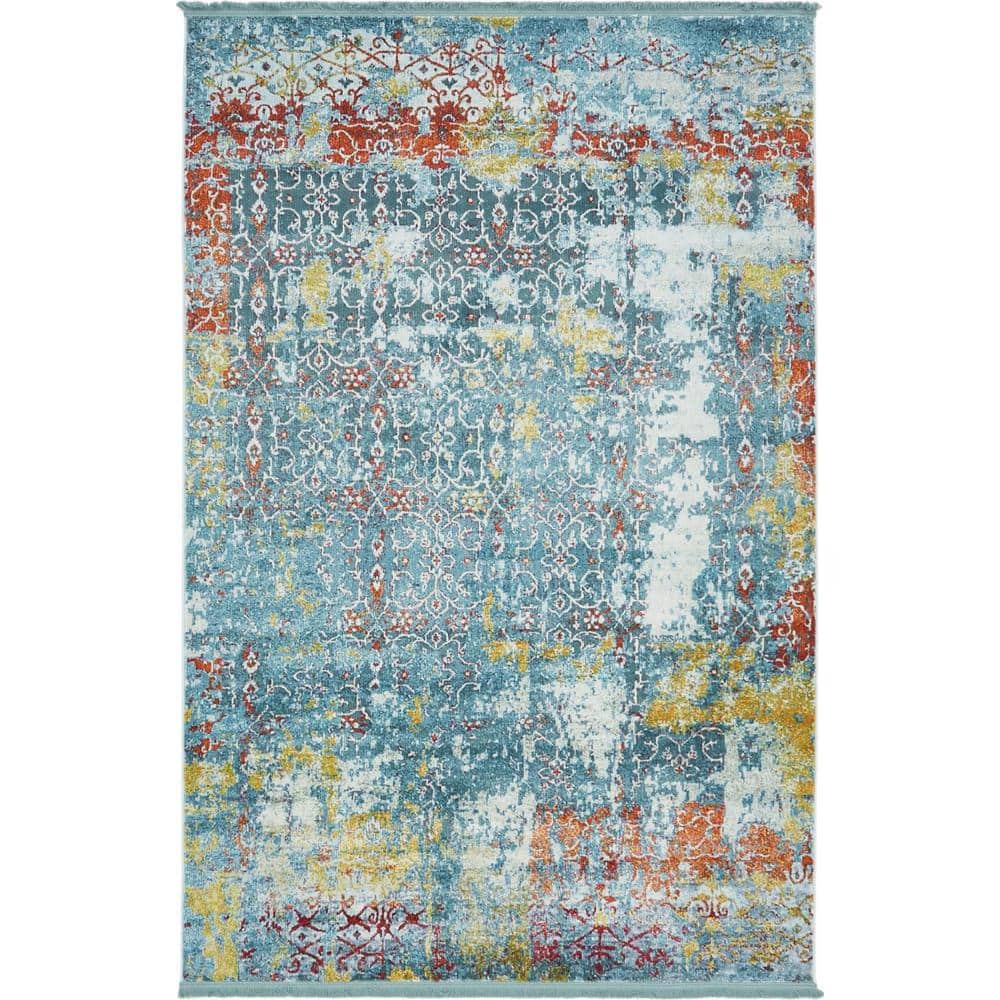 Unique Loom Baracoa Alamar Teal 5' 5 x 8' 0 Area Rug 3140208 - The Home ...