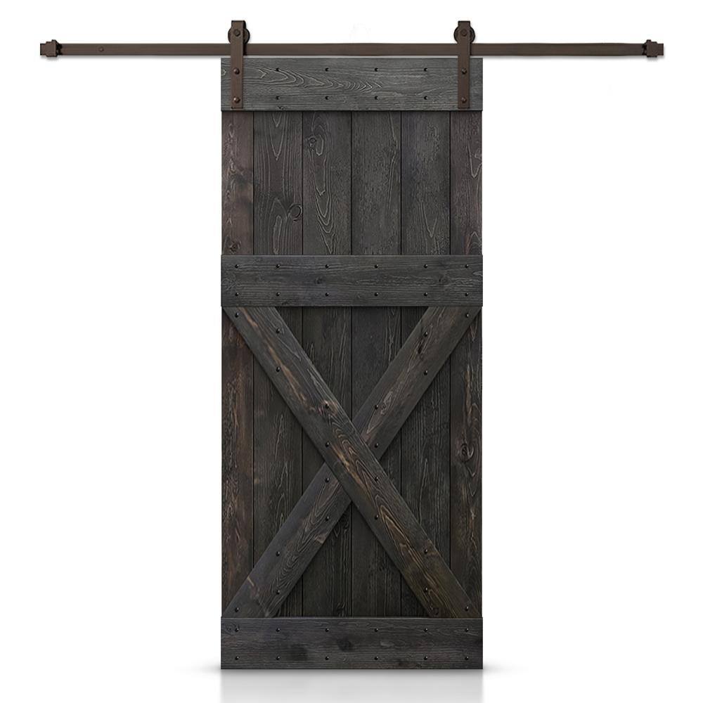 CALHOME 30 in. x 84 in. X Series Charcoal Black Stained Assembly ...