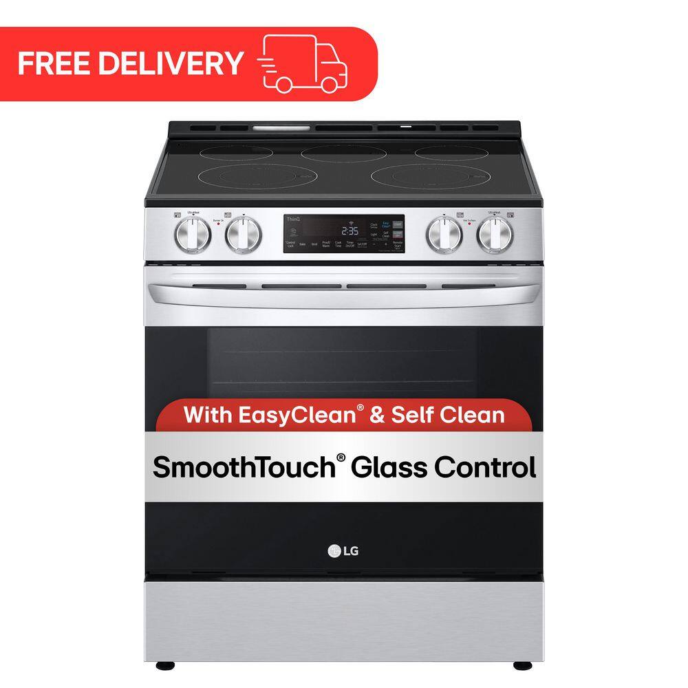 LG 30 in. 6.3 cu. ft. Single Oven Slide-In Electric Range with 5 Burner ...