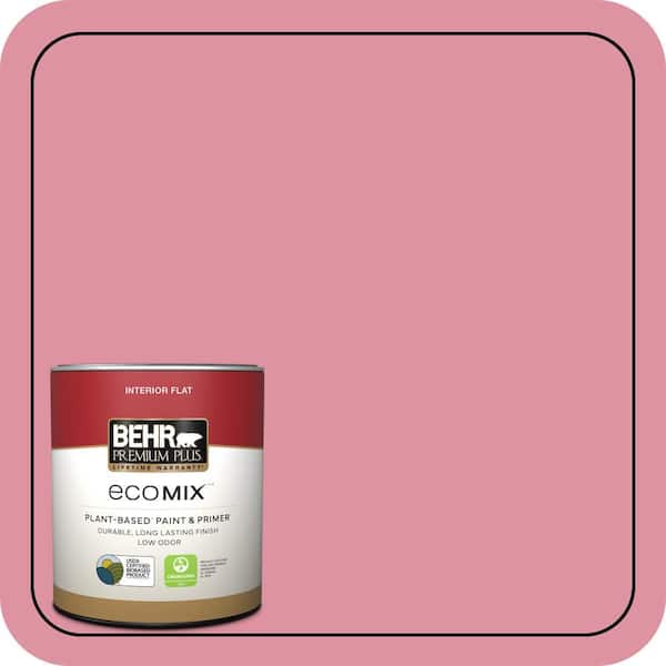 BEHR PREMIUM PLUS 1 qt. #120C-3 Rose Marquis Flat EcoMix Plant-Based ...