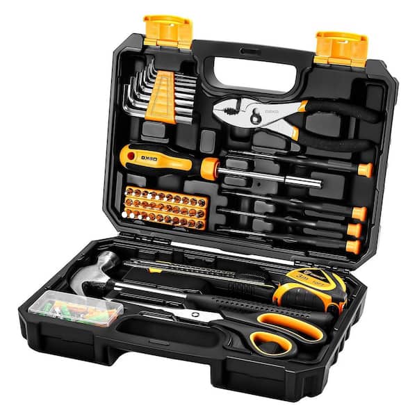 Laybus 50-Piece Household Hand Tool Kit with Plastic Toolbox Storage ...