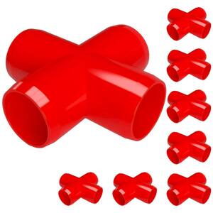 Formufit 3/4 in. Furniture Grade PVC 5-Way Cross in Red (8-Pack ...