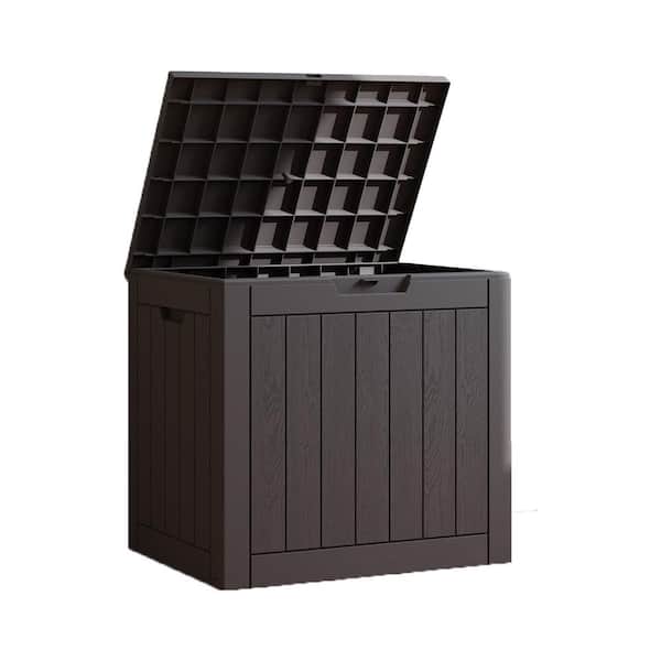 Outdoor Storage Box, 31 Gal. Lockable Resin Deck Box with Waterproof ...
