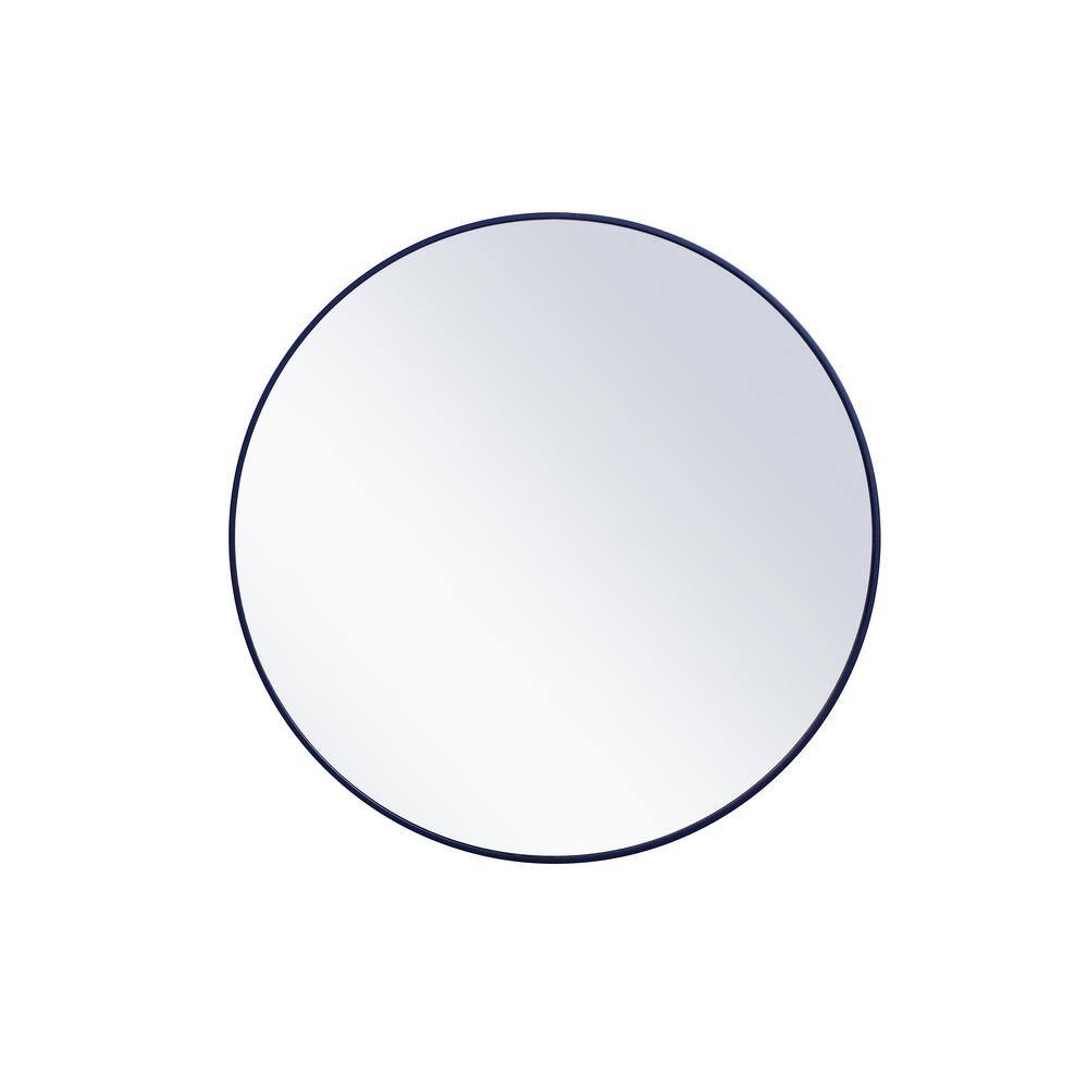 Large Round Blue Modern Mirror (42 in. H x 42 in. W) WM8088Blue - The ...