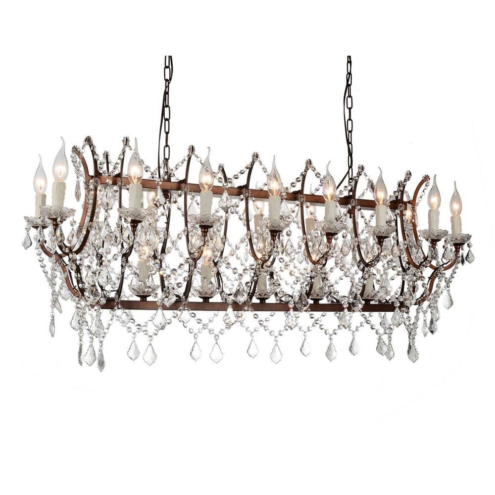 CWI Lighting Phraya 24 Light Up Chandelier With Light Brown Finish ...