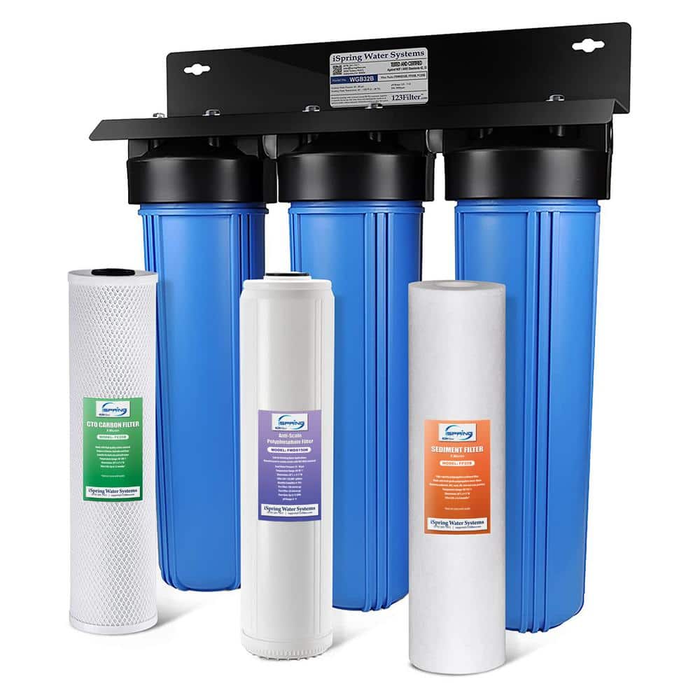 ISPRING Whole House Water Filter System w/Sediment, Polyphosphate Anti ...