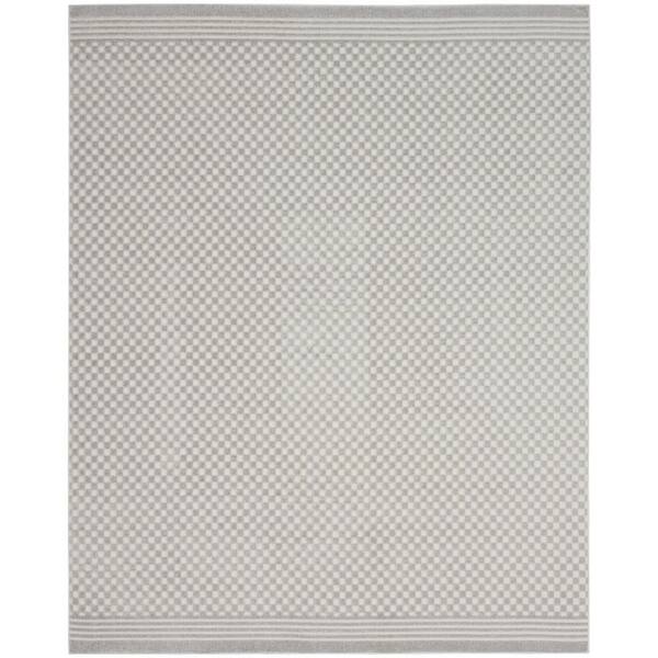 Nourison Casual Light Grey 8 ft. x 10 ft. Checker Contemporary Area Rug ...