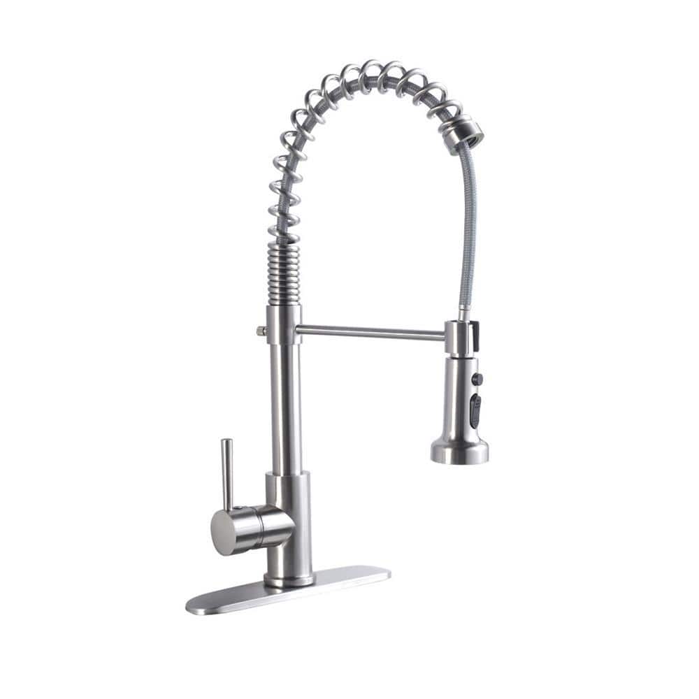 PERLIRIA INC Single Handle Pull Down Sprayer Kitchen Faucet, Spring ...