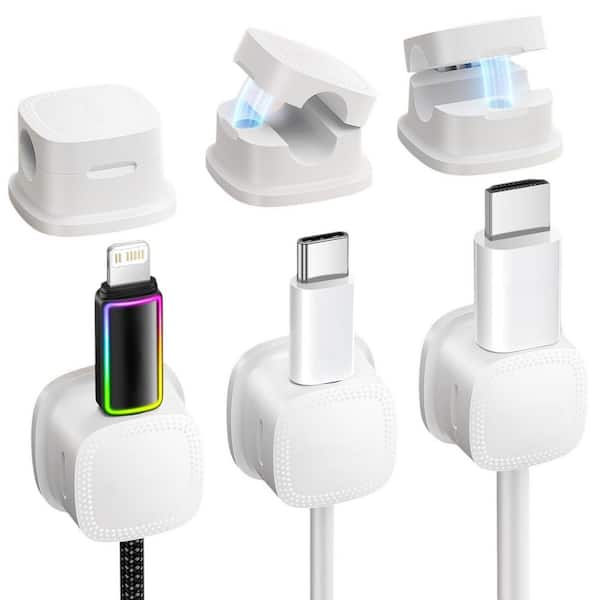 Yichuhaoxi Magnetic Cable Clips Cord Organizer 6-Pack Smooth Adjustable Desk Cable Management ...