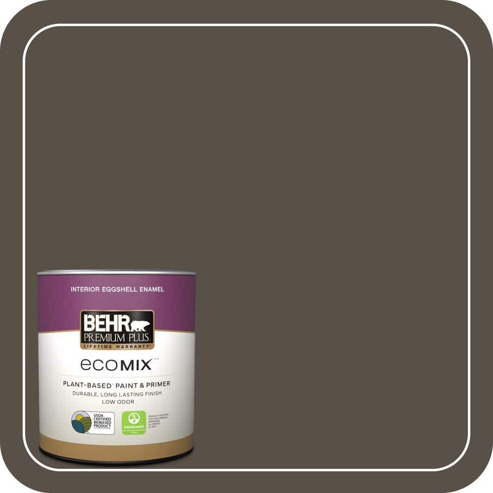 BEHR PREMIUM PLUS 1 qt. #N360-7 Potting Soil Eggshell Enamel EcoMix ...
