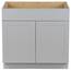 Hampton Bay Cambridge Gray Shaker Assembled Base Cabinet with Soft Close Full Extension Drawer ...