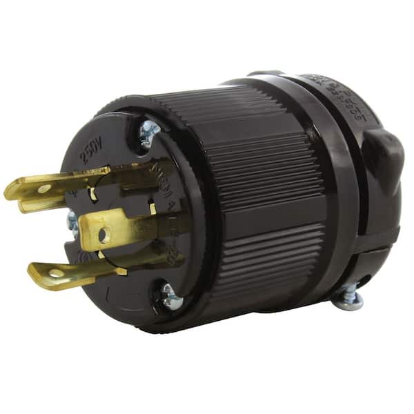 AC WORKS NEMA L7-20P 20A 277V 3-Prong Locking Male Plug in Black with ...