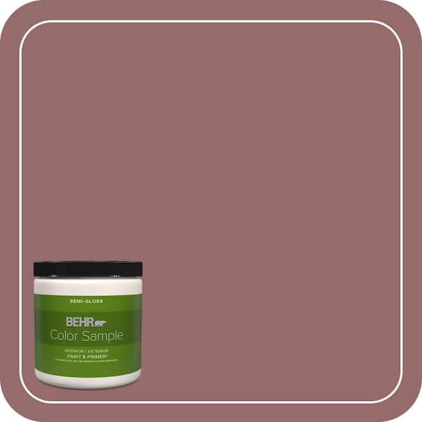 BEHR PREMIUM PLUS 8 oz. #140F-5 Clay Ridge Semi-Gloss Interior/Exterior ...