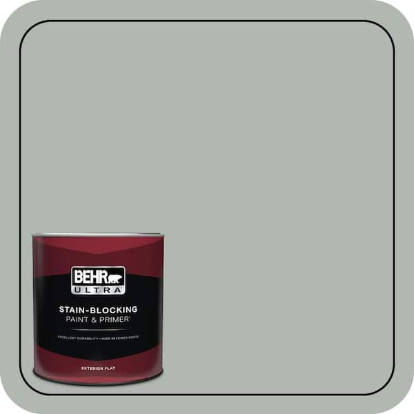 BEHR ULTRA 1 qt. #PPU12-14 Verdigris Flat Exterior Paint & Primer ...
