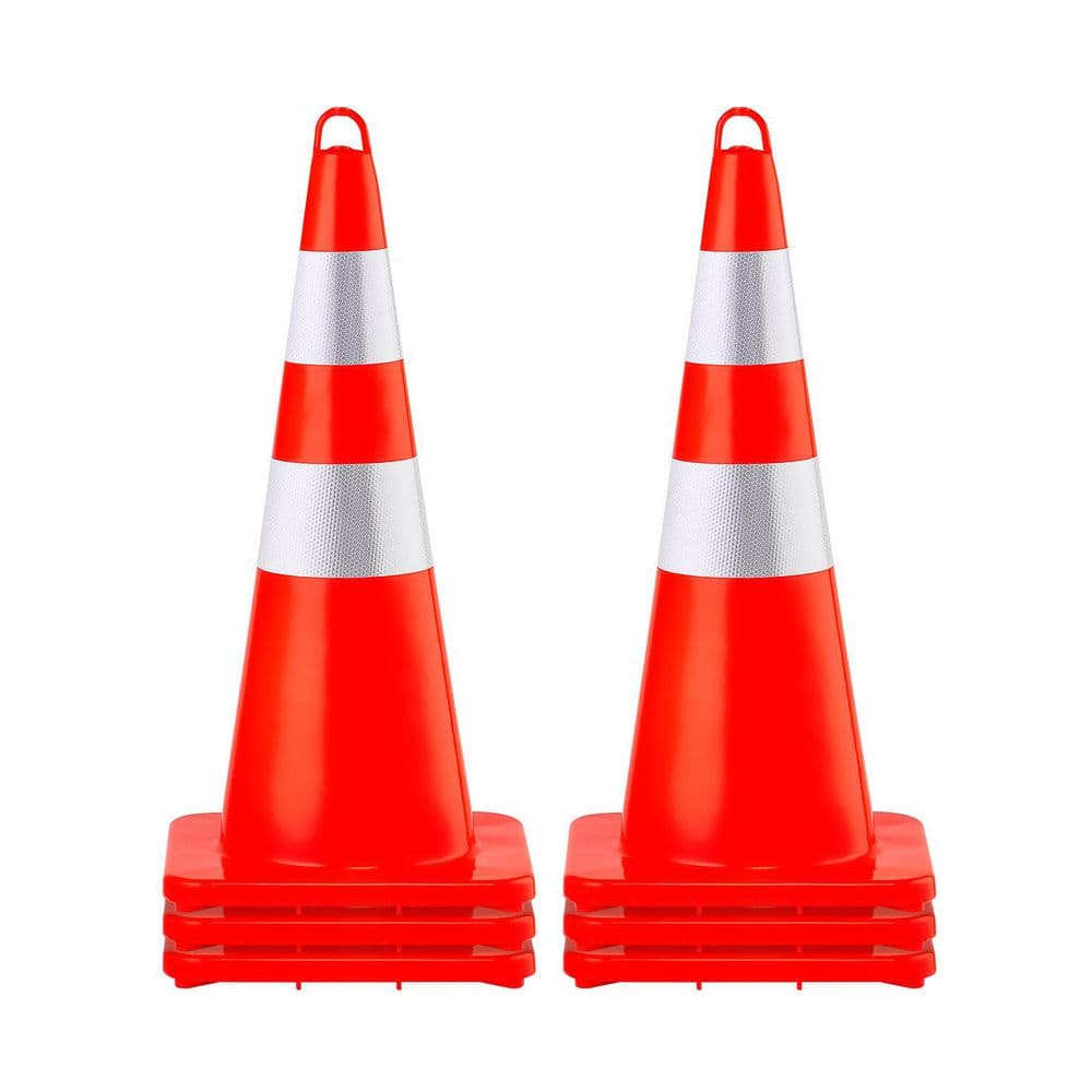 SKYSHALO Safety Cones, 6 x 28 in. Traffic Cones, PVC Orange ...
