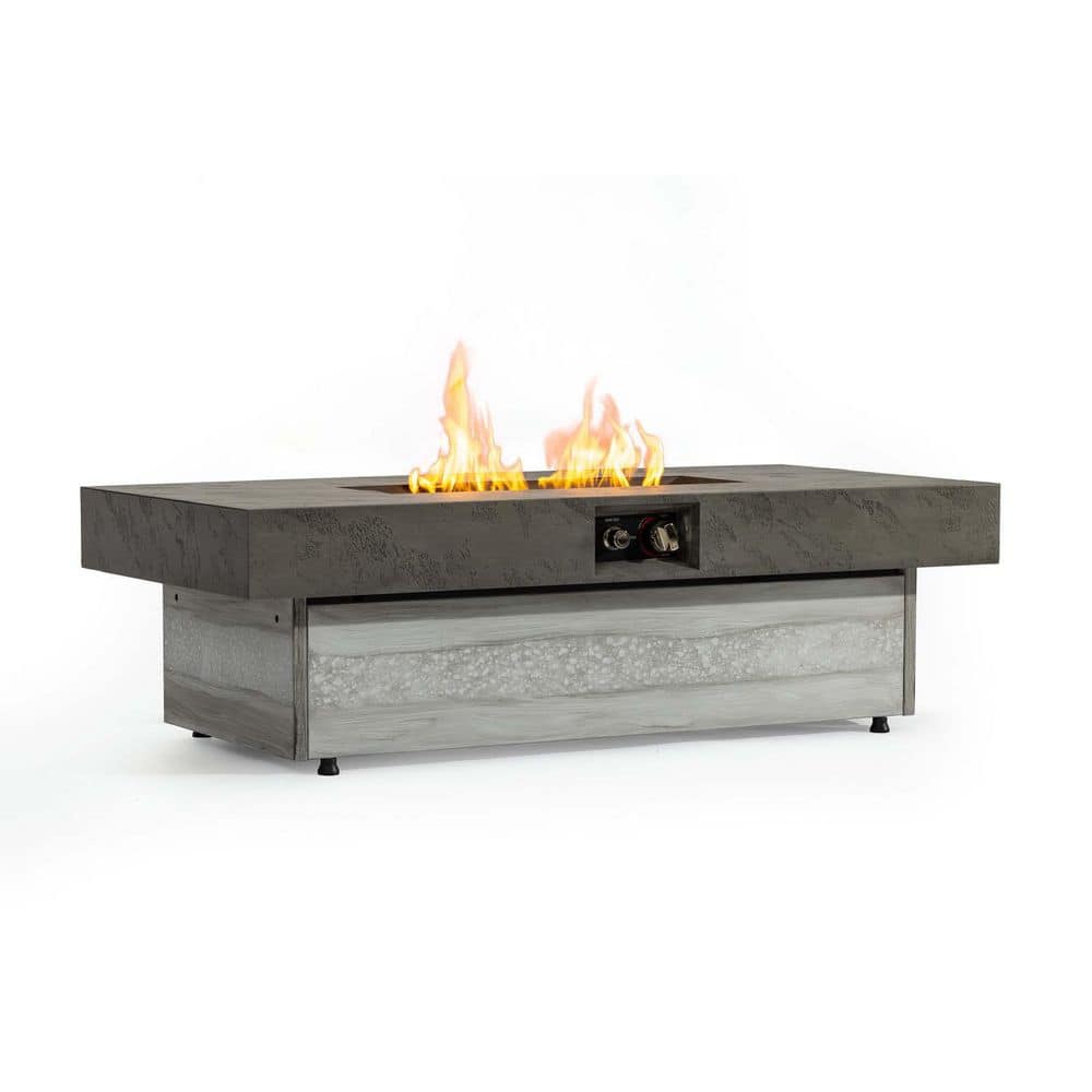 48 in. Rectangle Outdoor Firepit Table 50000 BTU Propane Fire Pits ...