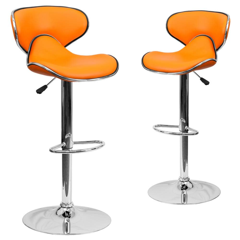 Carnegy Avenue 32.5 in. Orange Bar stool (Set of 2) CGA-DS-18717-OR-HD ...
